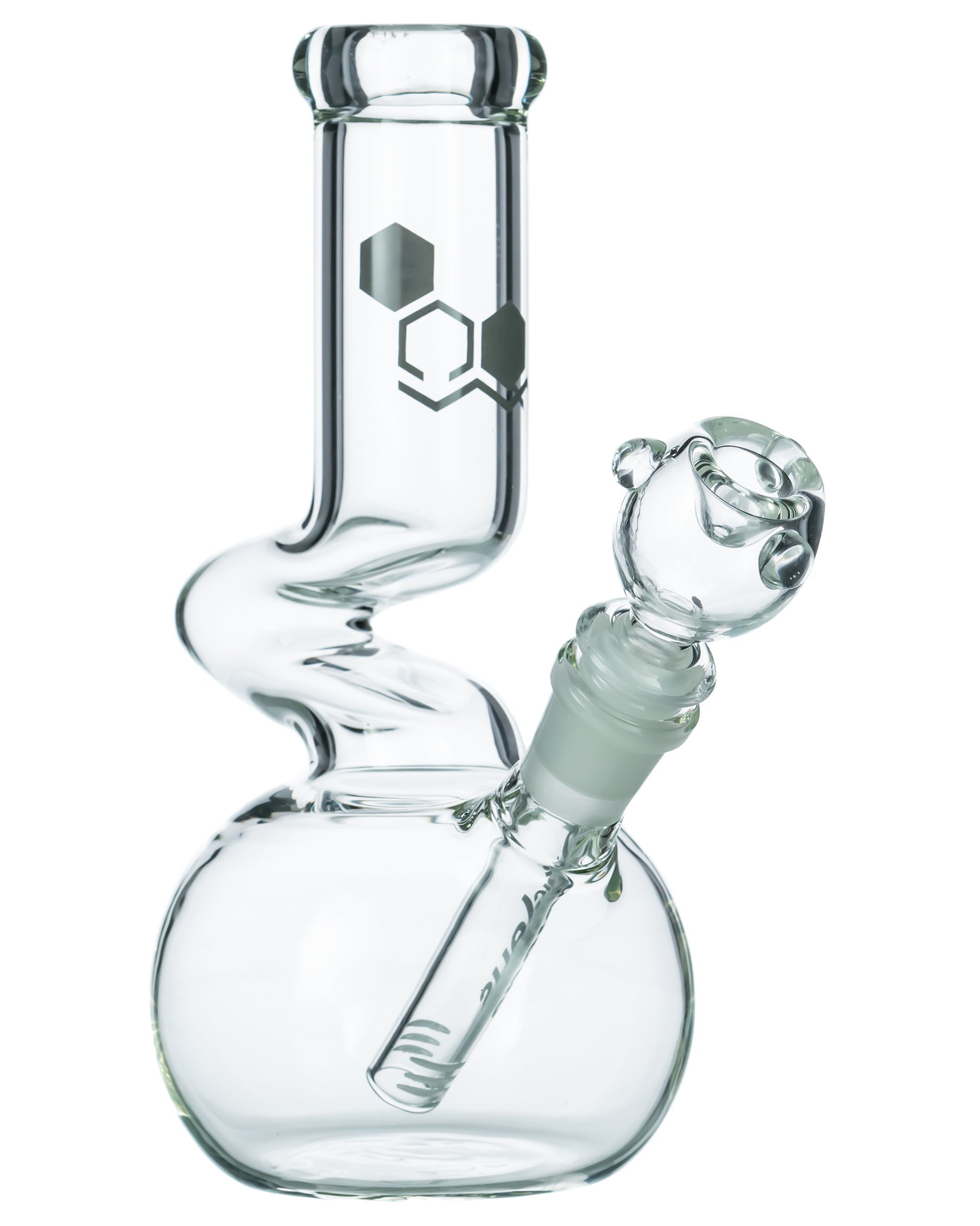 Clear Glass Bubble Beaker with Angled Neck | Dab Dude