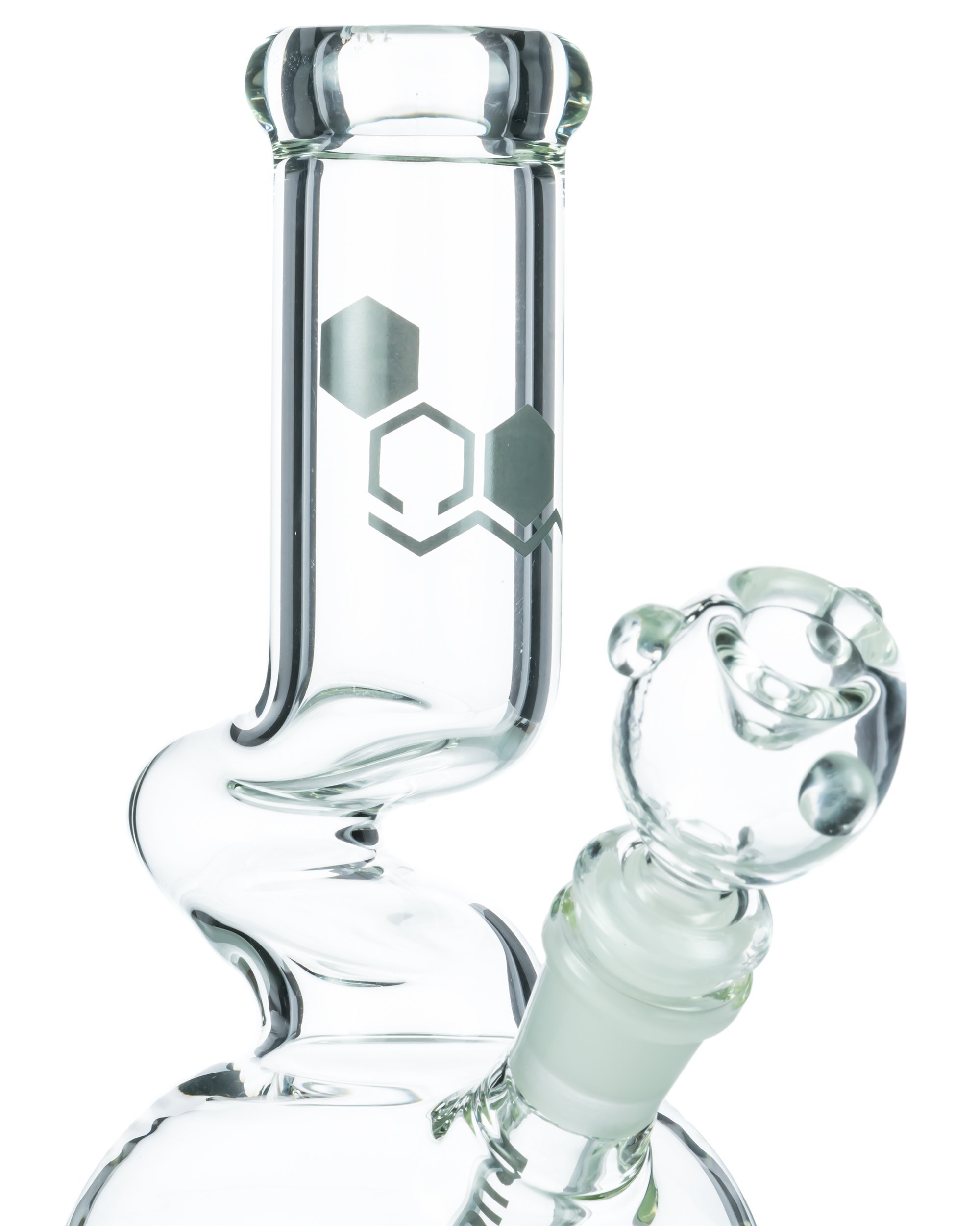 Clear Glass Bubble Beaker with Angled Neck | Dab Dude