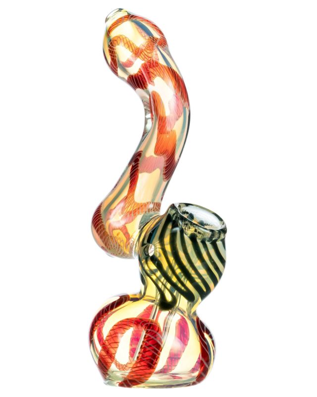 Fumed Sherlock Bubbler with Assorted Swirls | Dab Dude